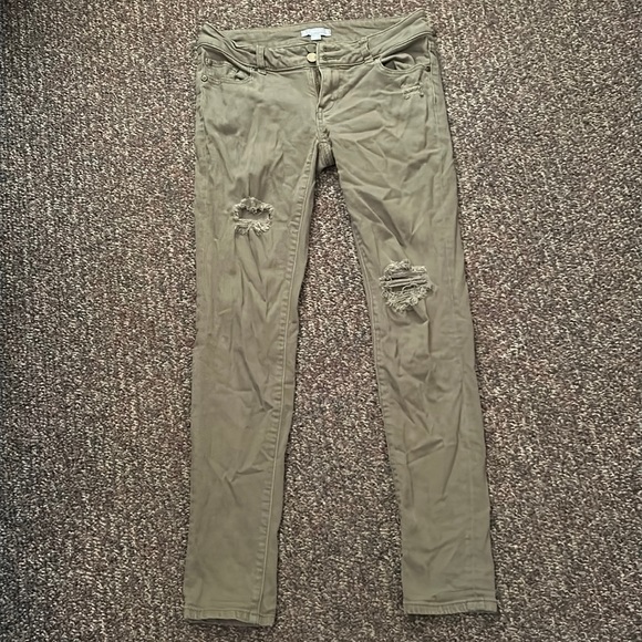 New York & Company | Jeans | Dark Green Ripped Jeans | Poshmark